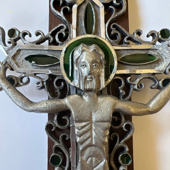 M Made In Italy | Art | Peltro Inciso A Mano Vintage Pewter Crucifix ...